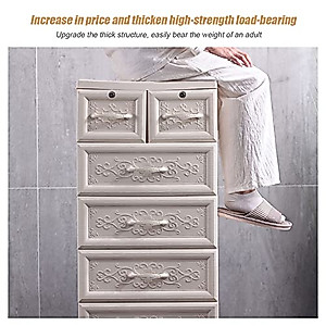 TFCFL 5 Layers Storage Cabinets 6 Drawer White European-Style Plastic Dresser Storage Closet Organizer for Home Office Bedroom