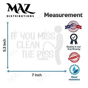 If You Miss Toilet Sticker If You Miss Clean The Piss Bathroom Restroom Wall Vinyl Decal Sticker | 8" h | Black | MAZ-432