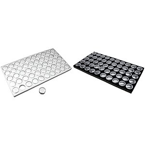 50 Gem Jar Tray Insert for Jewelry Display Loose Stones Beads Coins 2 Pack (White & Black)