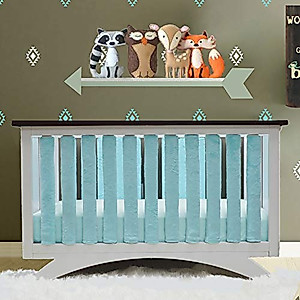 Go Mama Go Luxurious Minky Crib Sheet, Aqua Mint
