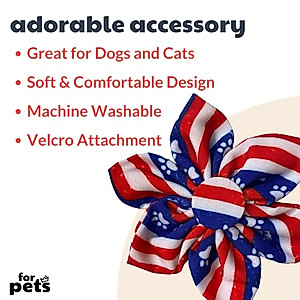 H&K Pet Pinwheel | Paws & Stripes (Small) | 4th of July Velcro Collar Accessory for Dogs/Cats | Fun Pet Pinwheel Collar Attachment | Cute, Comfortable Pet Accessory