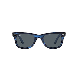 Ray-Ban RB2140 Original Wayfarer Square Sunglasses, Striped Blue/Blue, 50 mm