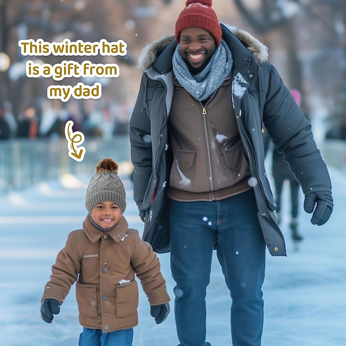 Durio Toddler Winter Hat Knit Toddler Hats for Boys Girls Pompom Toddler Boy Hat Baby Beanie Ivory White & Gray & Pink & Black One Size