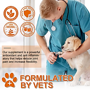 Turmeric for Dogs, 180 Turmeric Curcumin Tablets Supports Heart, Immune System Booster, Hip & Joint Support, Dog Pain Relief, Pet Supplement Treats w/Fish Oil, Curcumin C3-180 Tablets / 5.1 OZ