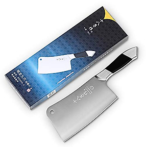 SHI BA ZI ZUO Heavy Duty Stainless Steel Bone Cleaver Knife for Home Chopping Bones