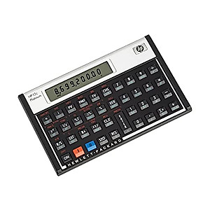 HP 12CPT Financial Calculator, 5-1/10-Inch x3-1/10-Inch x3/5, Platinum