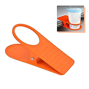 Cabilock 3pcs Drink Holder Clip Bottle Holder Clamp, Portable Table Desk Side Bottle Cup Stand, Teacup Clamp Drinking Water Bottle Coffee Cup Holder with Clip for Home Office