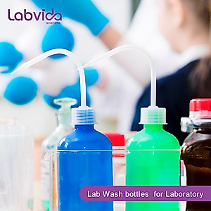 Labvida New Released Thick Wall 250ml Squeeze Bottle Set 2pcs- Laboratory Grade Durable Wash Bottles for Precision Liquid Dispensing and Tattoo Cleaning