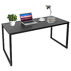ZenStyle Computer Desk 55" Large Office Desk Computer Table Laptop PC Simple Study Writing Desk for Home Office, Black