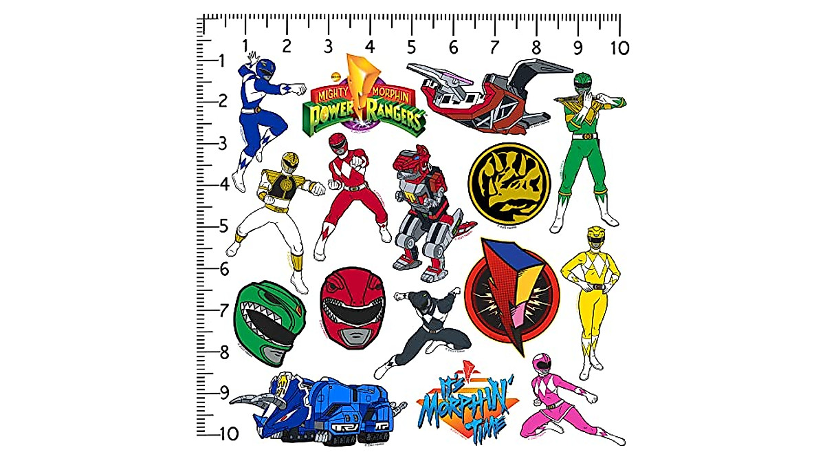 Mighty Morphin Power Rangers 50CT Vinyl Sticker Pack for Laptops & More