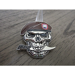 Oneworldtreasures United States Army 82nd Airborne Division Beret Skull Death from Above Challenge Coin