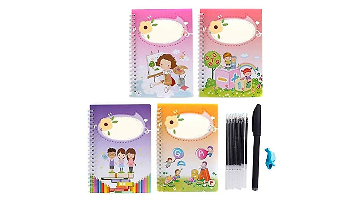 English Calligraphy Copybook Set - Reusable Practice for Kids