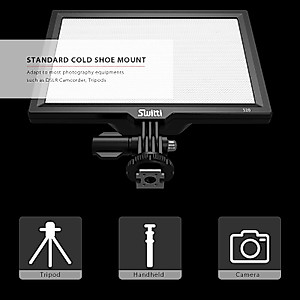 Switti S20 Camera Light, LED Light Mounted on DSLR Cameras/Camcorder, Portable Video Light Panel for Photography, YouTube Video, Vlog Lighting| 3200K-5600K, CRI95+