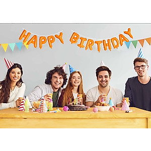 Orange Birthday Balloon 16inch Happy Birthday Party Decorations Foil Balloons for Birthday Party Supplies