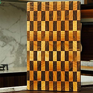 GULRUH Wood Cutting Boards for Kitchen, Rectangular Telomere Butcher Acacia Wood Cutting Board Block Wood Cutting Board Oil-Free and Durable Kitchen Tool