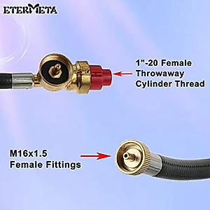 Dual Fuel Camping Stove Replacement Hose, 27.5 Inch M16 x 1.5 Propane Regulator Hose for Portable Propane & Butane Camping Gas Stove