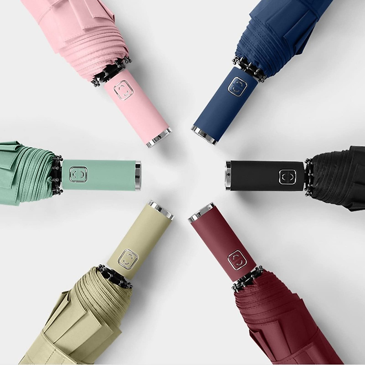 Travel Umbrella for Rain Protection Sun-Folding UV Umbrella Windproof Compact Auto Open Close (black)