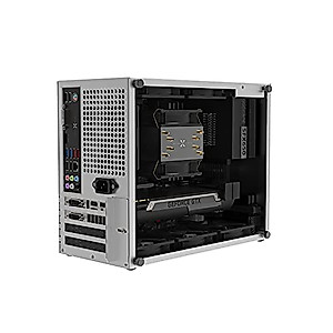 MATX PC Case in Mini-Size, Portable Gaming Computer Case, Aluminum Micro ATX Case for DIY Installation Silver