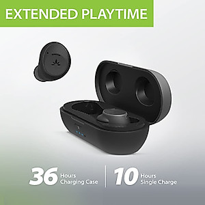 Avantree Ace Bluetooth 5.2 True Wireless Earbuds with aptX Adaptive Audio, App Function, Noise Isolating, 4 Clear Voice Capture Microphones, Volume Control, 36H Earphones, Secure Fit Earfin
