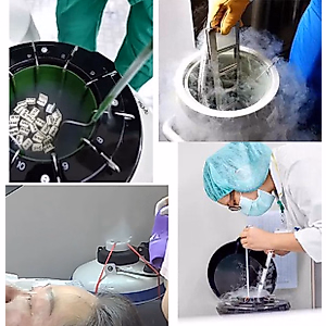 Generic Liquid Nitrogen Tank, 20L Cryogenic Container, Liquid Nitrogen Dewar, Liquid Nitrogen Container with Lock Cap, 6X Canisters & Protective Bag, Mouth Ø50mm, Static Storage 178 Days