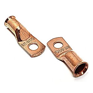 10 pcs WNI 2/0 Gauge x 3/8 Pure Copper Battery Welding Cable Lug Connector Ring Terminals