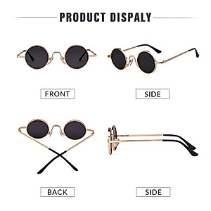 SORVINO Retro Small Round Sunglasses for Men Women Vintage Style Metal Frame