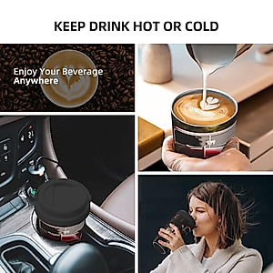 GTKSYNVE Reusable Coffee Mug with Lid and Handle, Classic Car Tumbler for Hot & Cold Drinks 16oz Stainless Steel Insulated Coffee Tumblers Double Wall Vacuum Thermal Cup