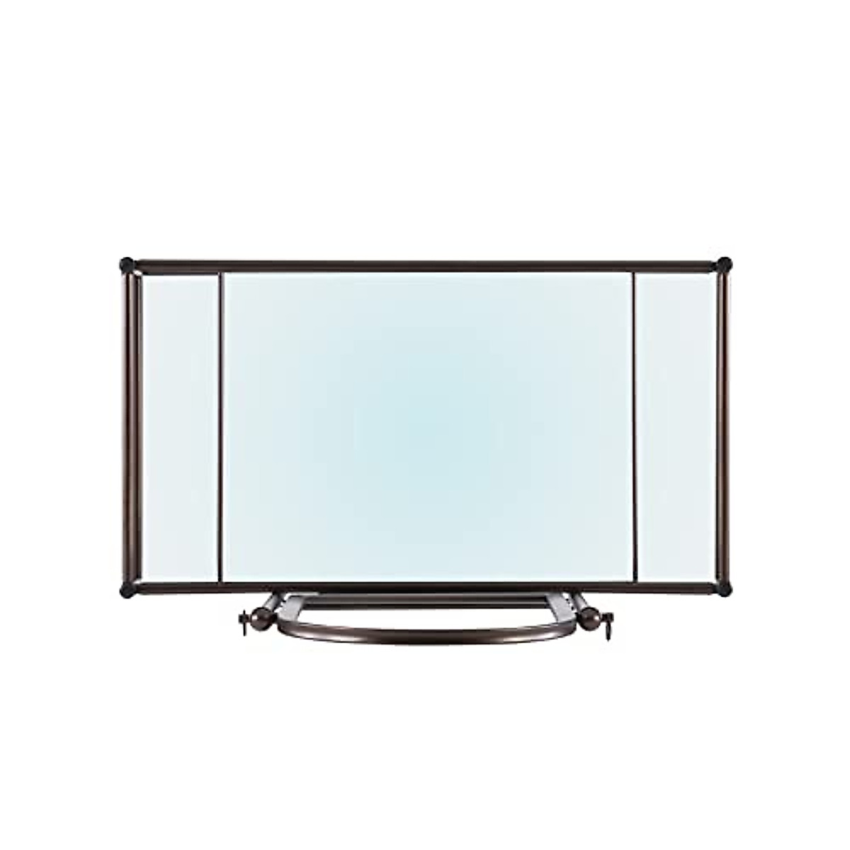 Linon Dark Metal Set Table with Upholstered Stool Clarisse Vanity, 52.4" x 31.8" x 18.3"