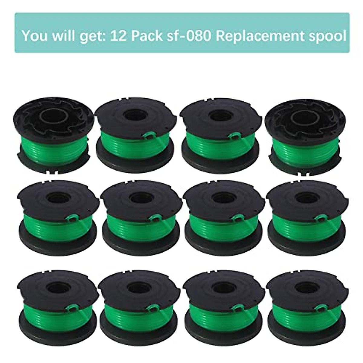 YWNYT SF-080 Replacement Spool for Black and Decker String Trimmer Spool Single Line 20ft 0.080" GH3000 LST540 GH3000R LST540B