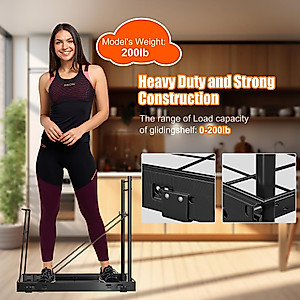 Feidyns Pull Out Trash Can Under Cabinet, Under Sink Garbage Can Pull Out Slider for Kitchen Cabinet Garbage Can, Under Sink Trash Can for 10 Gallon Trash Can, Trash Can Not Included (Black Ink)