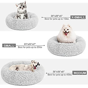 MIXJOY Orthopedic Dog Bed Comfortable Donut Cuddler Round Dog Bed Ultra Soft Washable Dog and Cat Cushion Bed (20''/23''/30'') (30'', Grey)