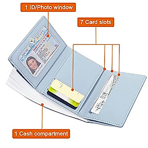 Sunwel Fashion Girls Cute 3D Duck Tri-folded Wallet Small Wallet Cash Pocket Card Holder ID Window Purse for Women (LIGHT BLUE, DUCK)