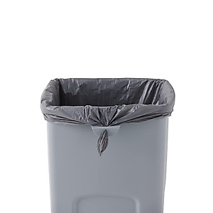 Rubbermaid Commercial Products Untouchable Square Trash/Garbage Can, 23-Gallon, Gray, Wastebasket for Outdoor/Restaurant/School/Kitchen