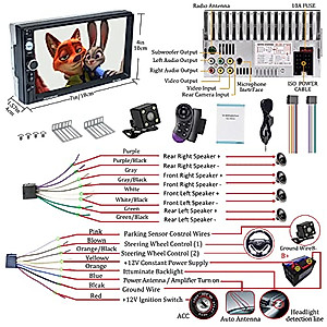 Double Din Car Stereo Apple Carplay and Android Auto, 7-Inch HD Touchscreen Car Stereo with Backup Camera, Bluetooth Car Radio Support Mirror Link,FM/Hands Free Call/USB/TF/AUX/Steering Wheel Control