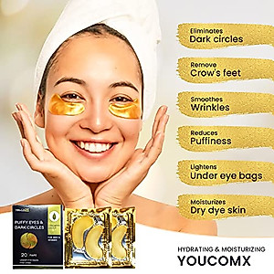 YoucomX Under Eye Patches for Puffy Eyes & Dark Circles 20 Pairs