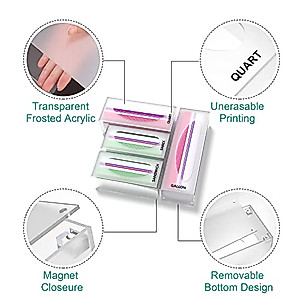 Urvoix Ziplock Bag Storage Organizer, 4 Pcs Acrylic Baggie Organizer, Food Storage Bag Organizer for Kitchen Drawer Compatible with Gallon, Quart, Snack, Sandwich Variety Size Bags