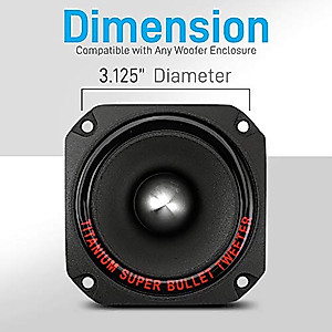 Pyramid 1" Audio Car Tweeter Speaker - Aluminum Die-Cast Frame, 300 Watt Peak, 2k-20kHz Frequency Response, 4 to 8 Ohm, Heavy Duty 30 oz. Magnet Structure - 1 Tweeter - Pyramid TW44, Black, One Size