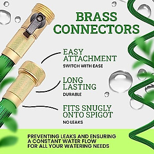 Garden Hose, Multi Purpose Garden Hoses with Hose Spray Nozzle for Watering, Sprinkling and Cleaning, Light Weight and Kink Resistant, Strong and Long Lasting, 50 Ft