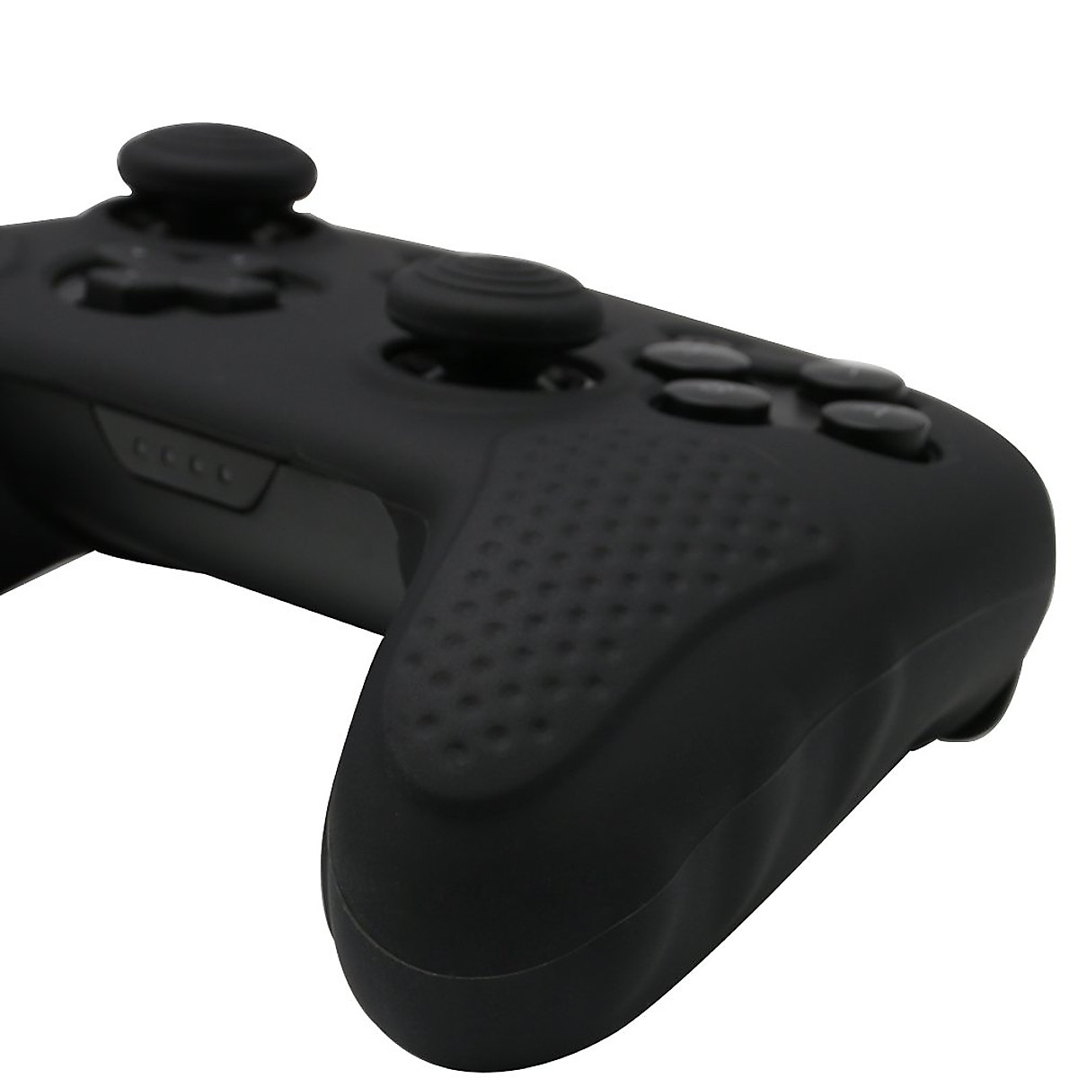 CHINFAI Silicone Case Grip for Switch Pro Controller with 4 Pair/8 Pcs Thumbstick Caps, (Black)