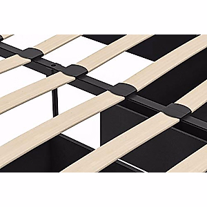 DHP Maven Upholstered Platform Bed for Raised Mattress-Support with Underbed Storage Drawers, No Box Spring Needed, King, Gray Linen