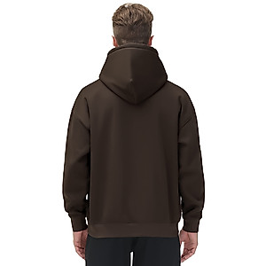 THE GYM PEOPLE Men's Fleece Pullover Hoodie Loose Fit Ultra Soft Hooded Sweatshirt With Pockets Brown