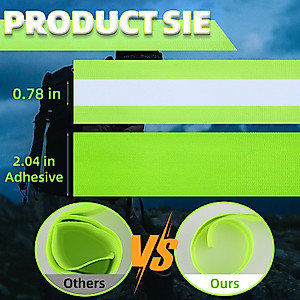 High Visibility Reflective Tape Strip 1.96in*0.79in Fabric Florescent Reflective Safety Tape Sew-on Warning Safety 16.4ft Length No Wrinkle Packaged in Roll