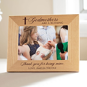 Lifetime Creations Personalized Godmother Picture Frame: Personalized Godmother Gift, Engraved Godmother Frame, Holds 5"x7" photo (Portrait)