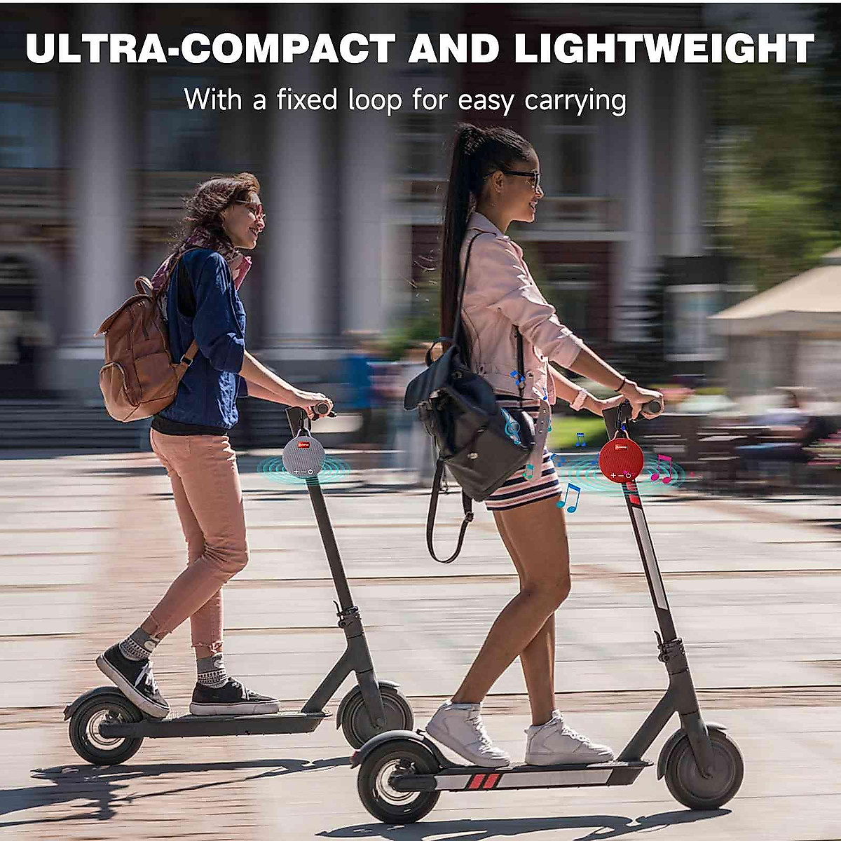 UrbanX Audience Series IPX7 Bluetooth Waterproof Speaker with Clip, 20H Playtime, Compact Speaker with Big Sound, Punchy Bass, Wireless for Samsung Galaxy A51 & Beach, Pool, Boat, Biking Red 1 Pack