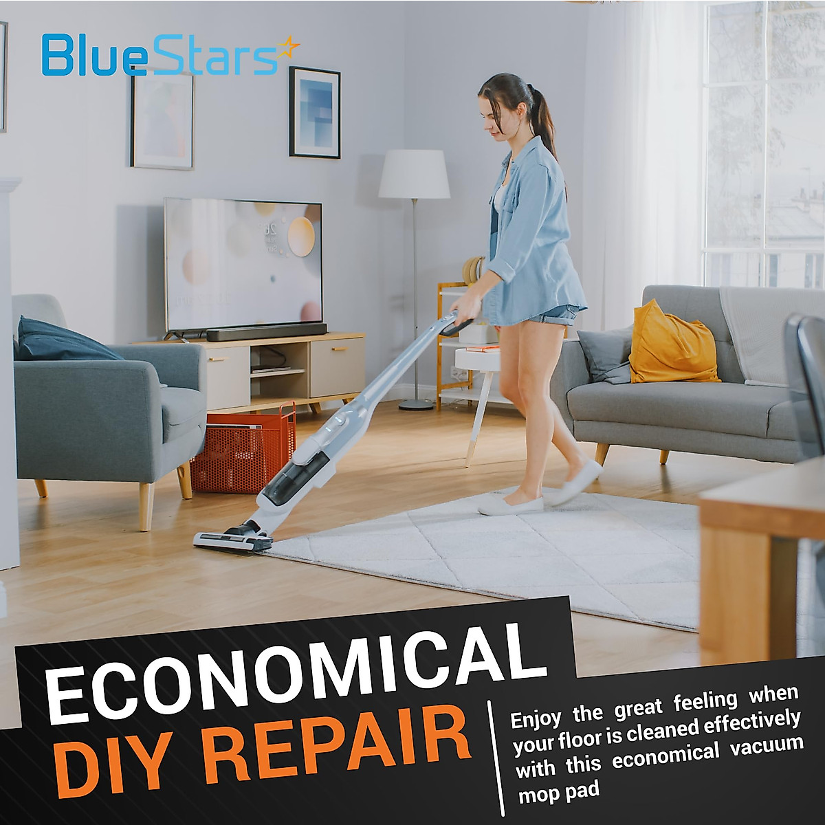 BlueStars Steam Mop Pads Replacement Compatible with Black and Decker Steam Mop SM1600, SM1610, SM1620, HSMC1321, HSMC1321APB, HSMC1361SGP, BDH1855SM, BDH1760SM, SMP20 Pack of 5