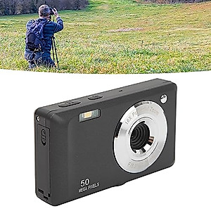 Small Camera for Teens 50MP 4K Digital Camera Face Recognition 2.7 TFT Screen with Lanyard for Photography (Black)