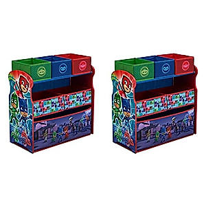 Delta Children 6 Bin Design and Store Toy Organizer - Greenguard Gold Certified,PJ Masks (Pack of 2)