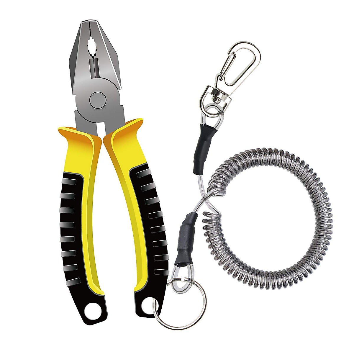 Mini Skater Fishing Coil Lanyard Fishing Tool Retractable Plastic Safe Rope Wire for Securing Fishing Pliers, Kayak, Surfing, Boating and Wading,1Pcs (Spiral Length:6 inch)