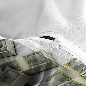 Dollar Currency Bed 3-Piece Theme Decoration, Fun Art Quilt Cover, Banknote Theme Decoration Bed Duvet Cover, Bedroom Room Personality Decoration 3-Piece Set Single（135x200cm）