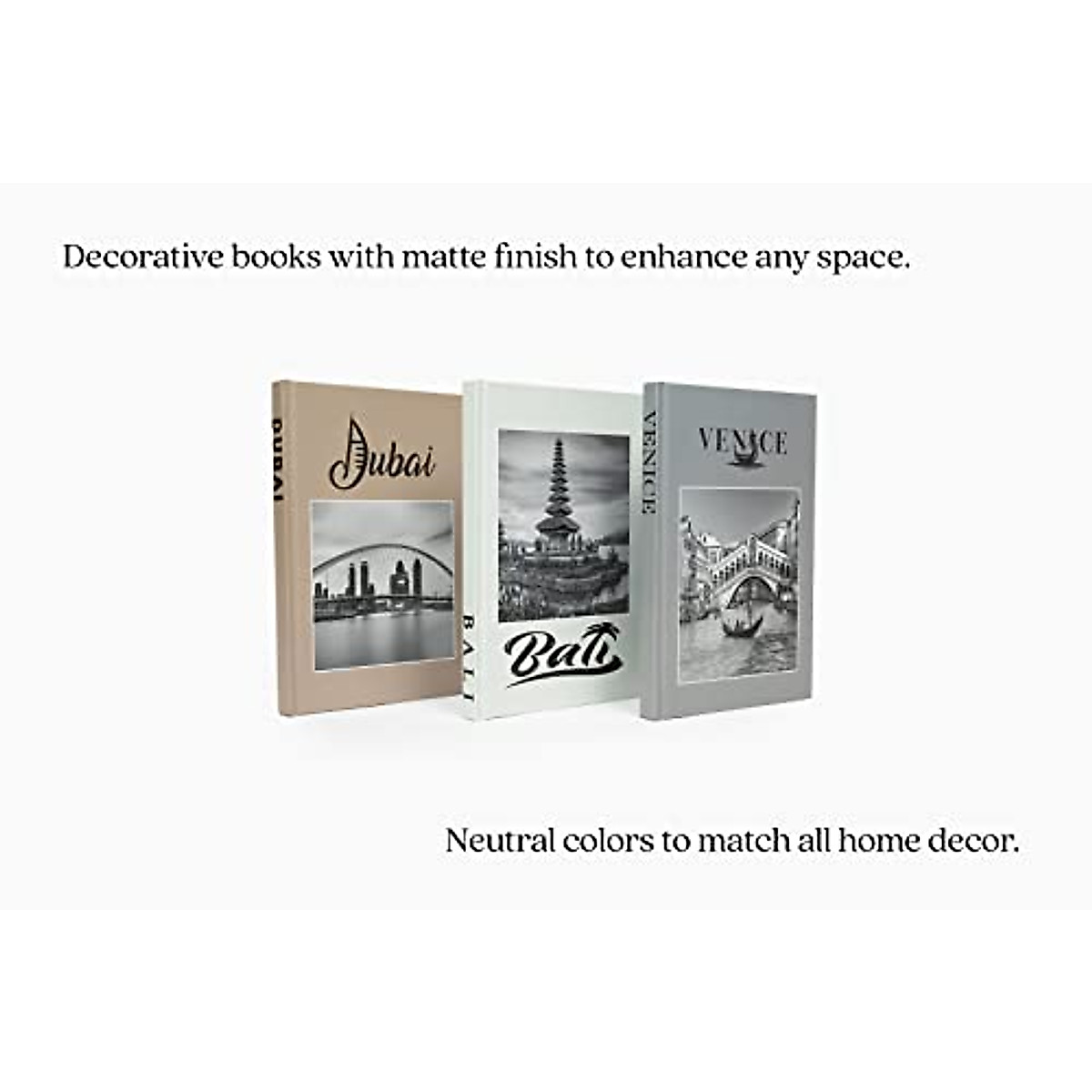 Set of 3 Decorative Books for Home Decor - Coffee Table Decoration Books - Best Display Books - Book Decorations - Modern Hardcover Matte Book Stack - Fashion Designer Book Set -